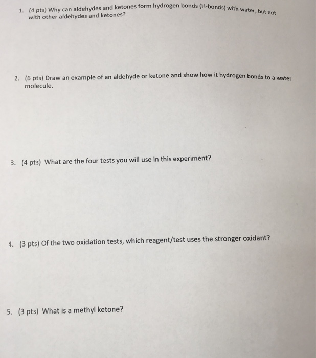 Solved bonds (H-bonds) with water, but not 1. (4 pts) Why | Chegg.com