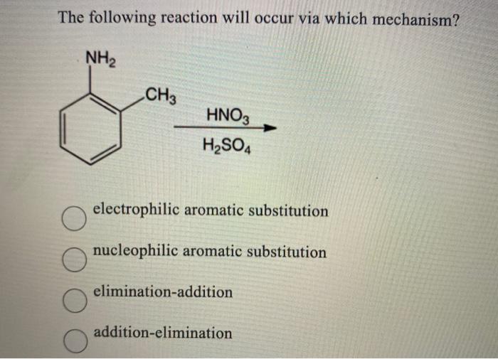 Solved The following reaction will occur via which | Chegg.com