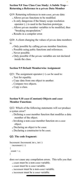 Solved Section 9.8 Time Class Case Study: A Subtle Trap | Chegg.com