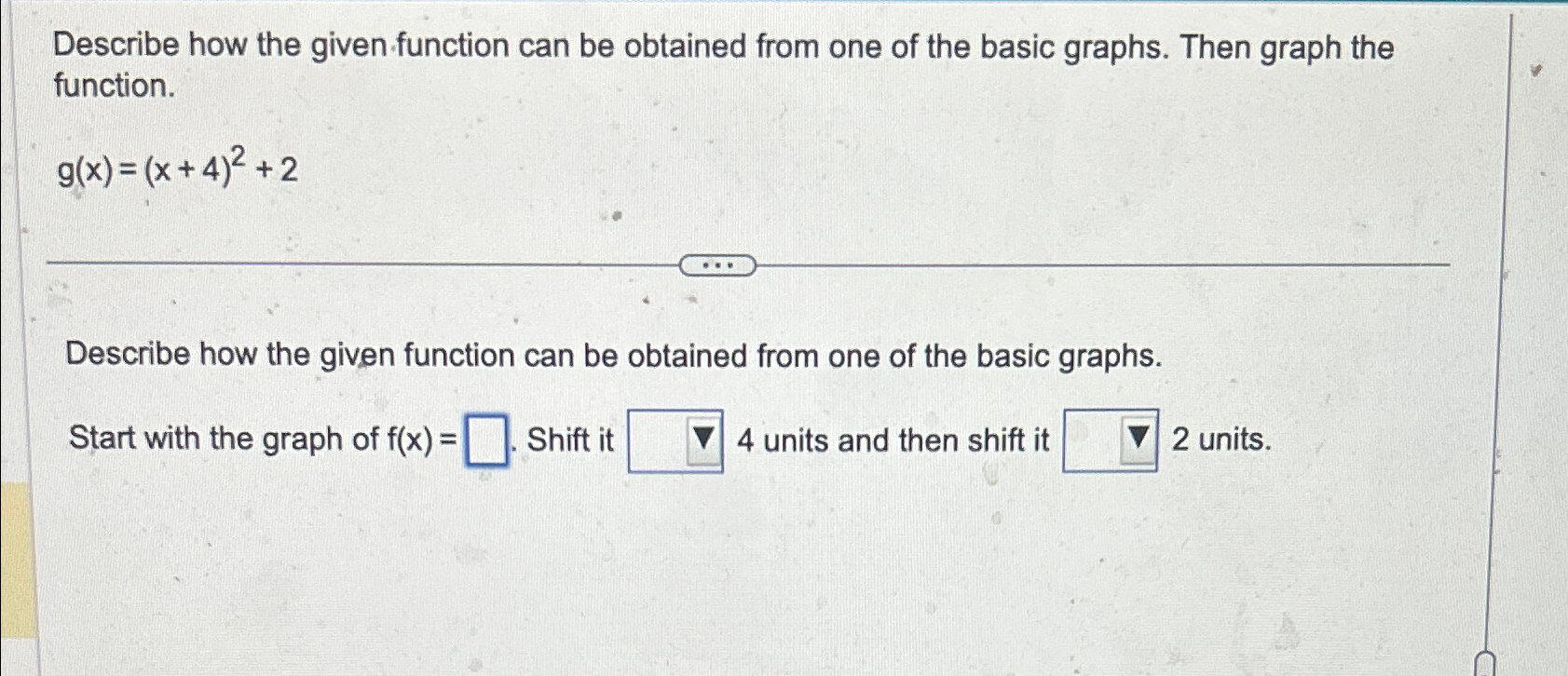 Solved Describe how the given function can be obtained from | Chegg.com