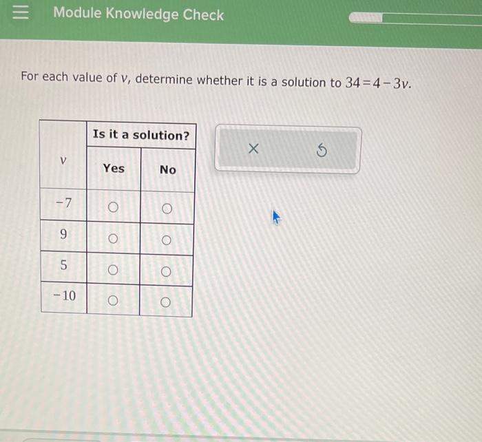 Solved For each value of v, determine whether it is a | Chegg.com
