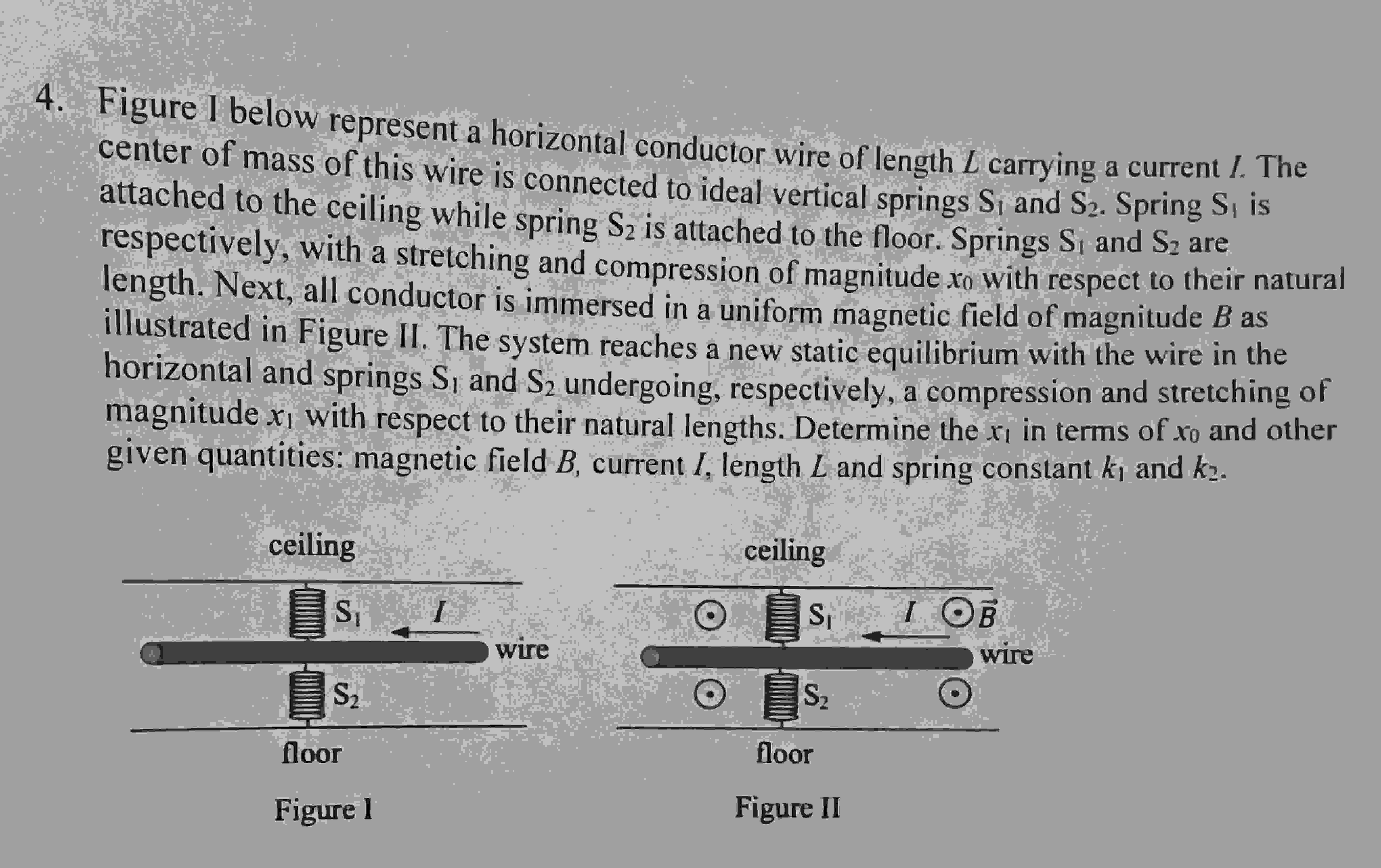 Figure I below represent a horizontal conductor wire | Chegg.com