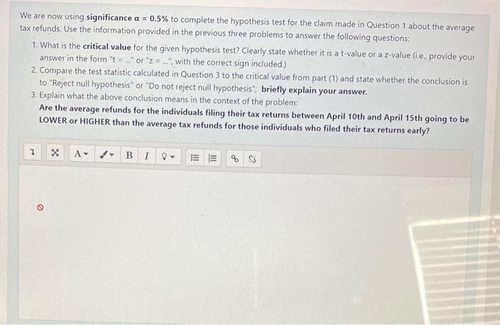 Solved We are now using significance α=0.5% to complete the | Chegg.com
