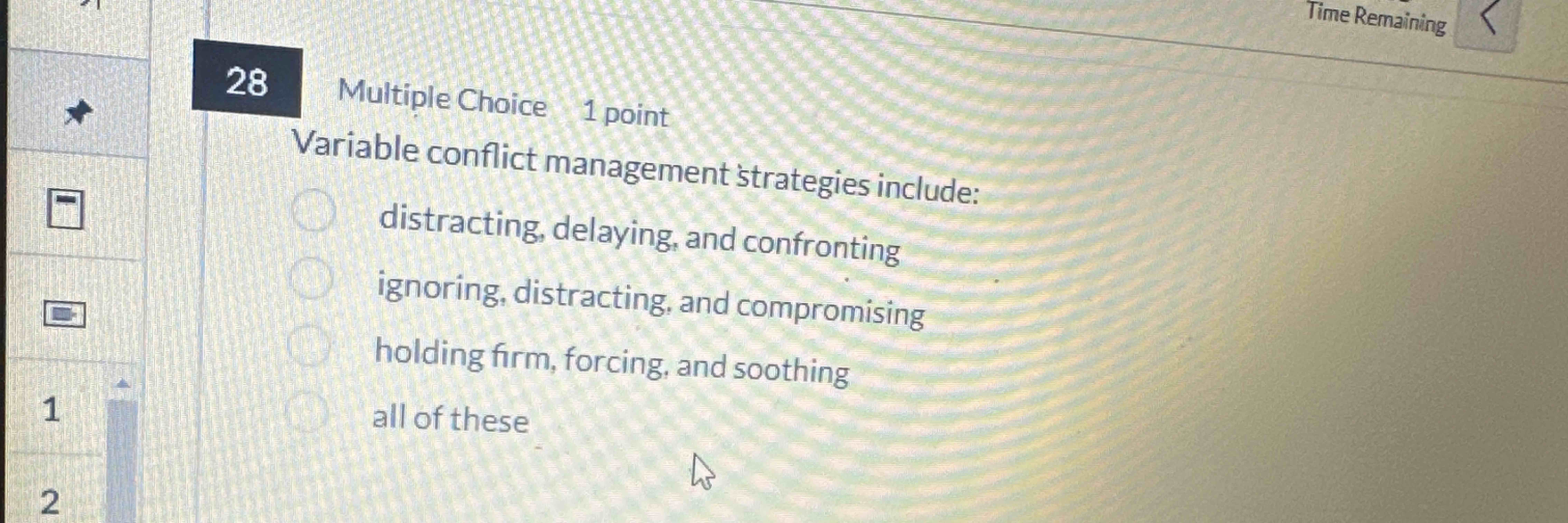 Solved 28 ﻿Multiple Choice 1 ﻿pointVariable conflict | Chegg.com