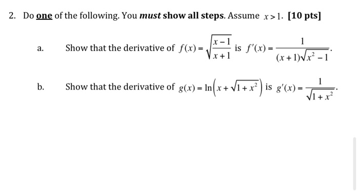 Solved 2. Do one of the following. You must show all steps. | Chegg.com