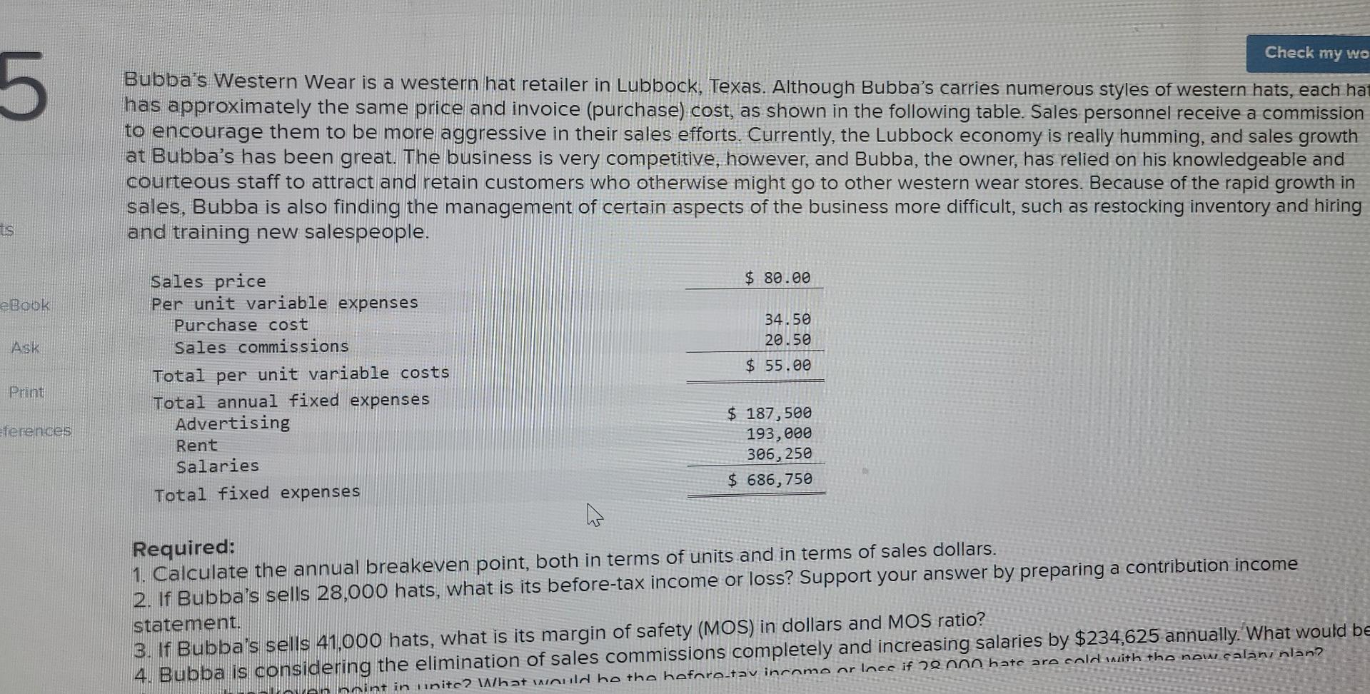 Solved 1. calculate the annual breakeven point, both in | Chegg.com