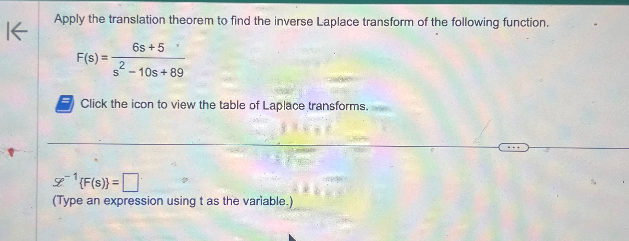 Solved Apply the translation theorem to find the inverse | Chegg.com