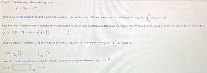 Solved Proceed as in this example to find a particular | Chegg.com