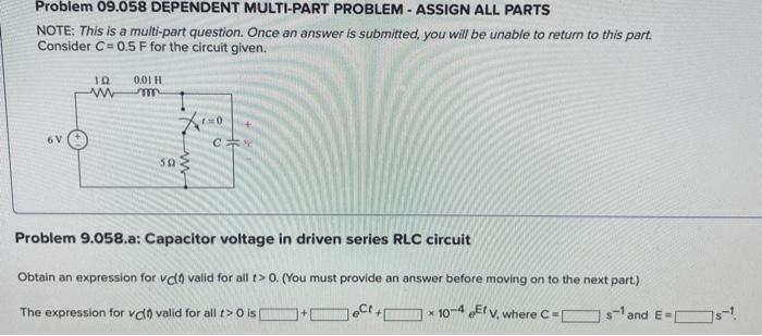 Solved Problem 09.058 DEPENDENT MULTI-PART PROBLEM - ASSIGN | Chegg.com