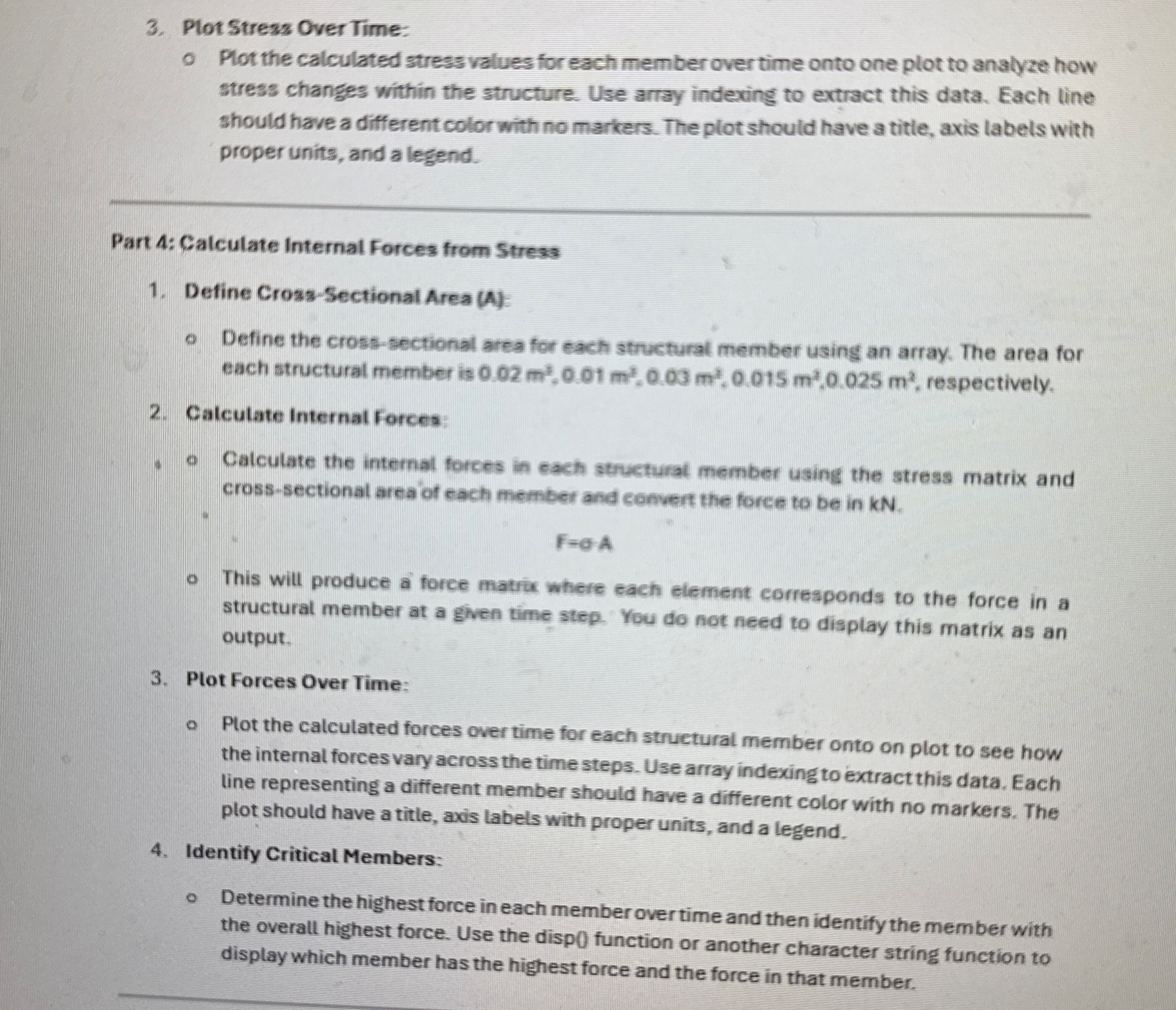 Solved In MATLAB:Plot Stress Over Time:Plot the calculated | Chegg.com