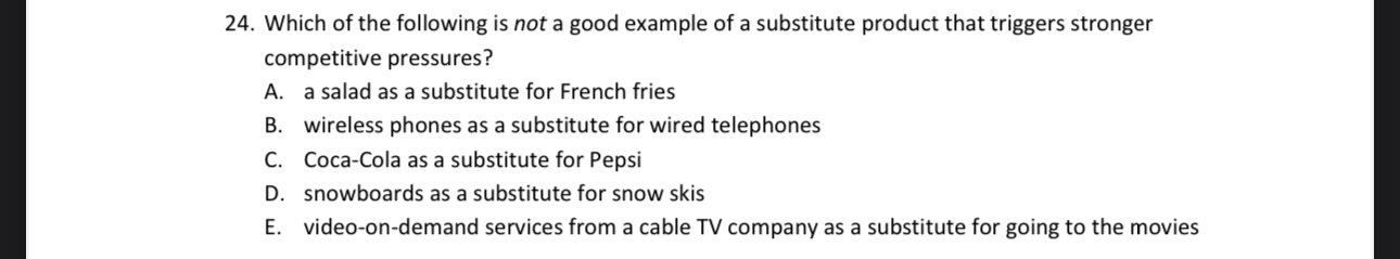 Solved Which of the following is not a good example of a | Chegg.com