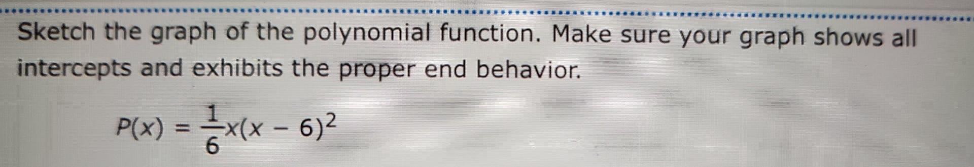 Solved Sketch the graph of the polynomial function. Make | Chegg.com