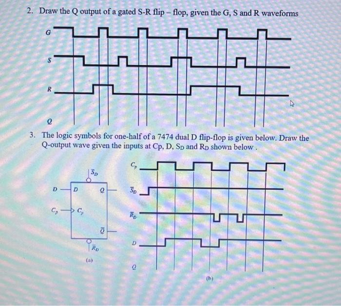 Solved 2. Draw the Q output of a gated S-R flip - flop, | Chegg.com