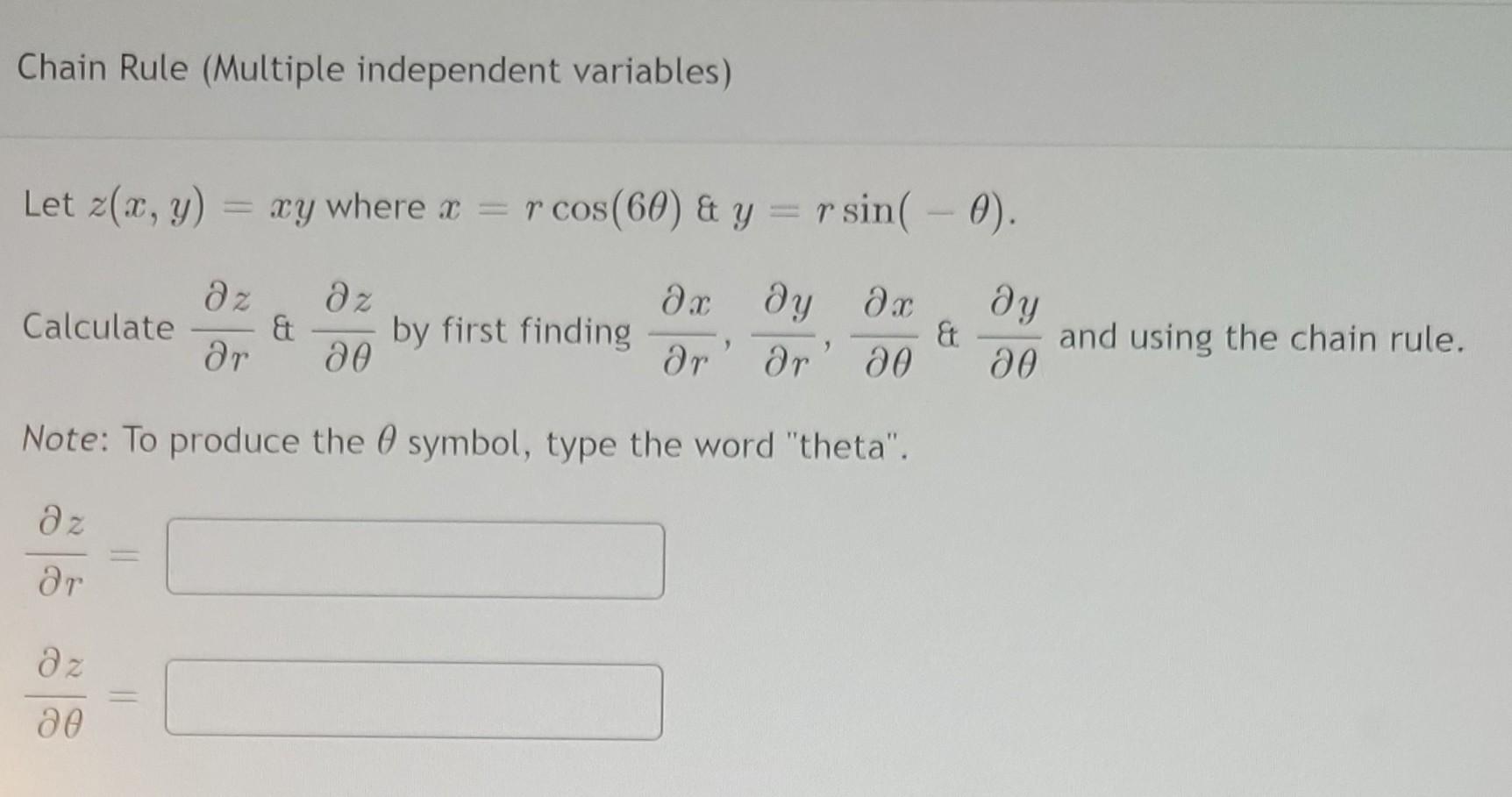 Solved Chain Rule (Multiple independent variables) Let | Chegg.com