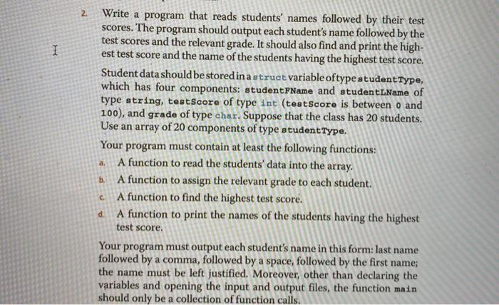 Solved 2. This next program will use an array of structs. | Chegg.com Solved 2. This next program will use an array of structs. | Chegg.com