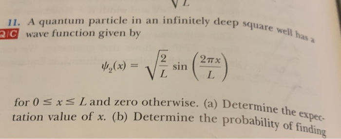 Solved VL - square well has a 11. A quantum particle in an | Chegg.com