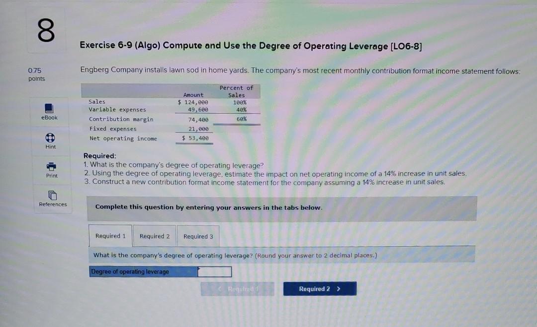 Solved 6 Exercise 6-7 (Algo) Target Profit Analysis (L06-6] | Chegg.com | Chegg.com