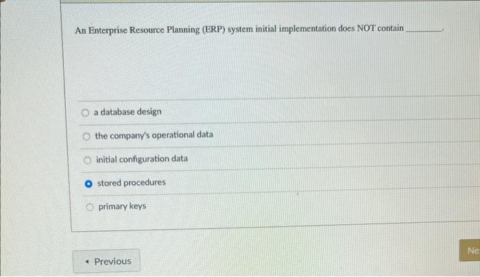 Solved An Enterprise Resource Planning (ERP) system initial | Chegg.com