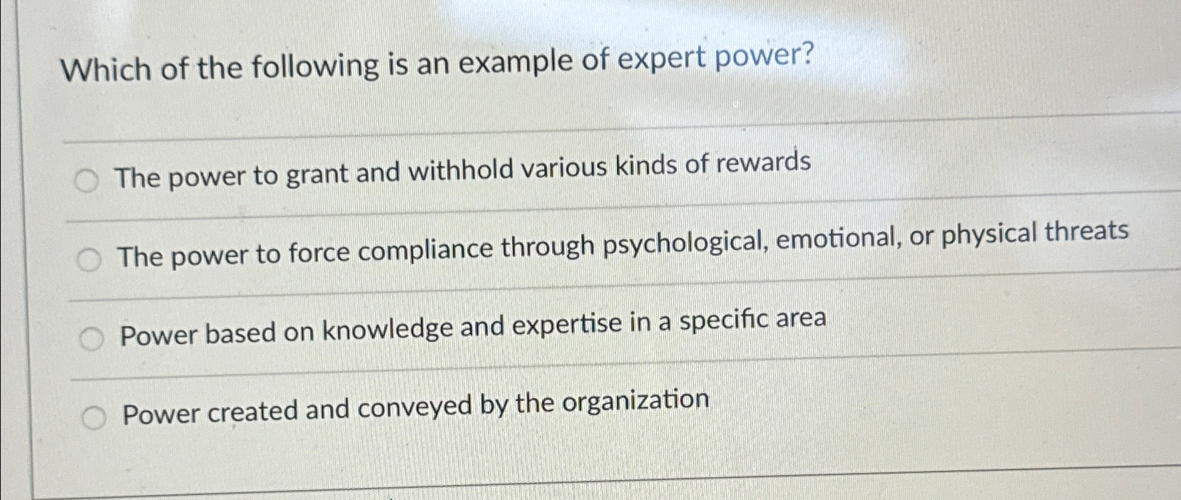 Solved Which of the following is an example of expert | Chegg.com
