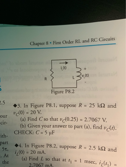 Solved Chapter 8. First Order RL and RC Circuits RS3 vi(t) | Chegg.com