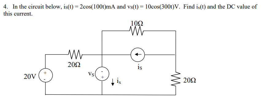 Solved In ﻿the circuit below, is(t)=2cos(100t)mA ﻿and | Chegg.com