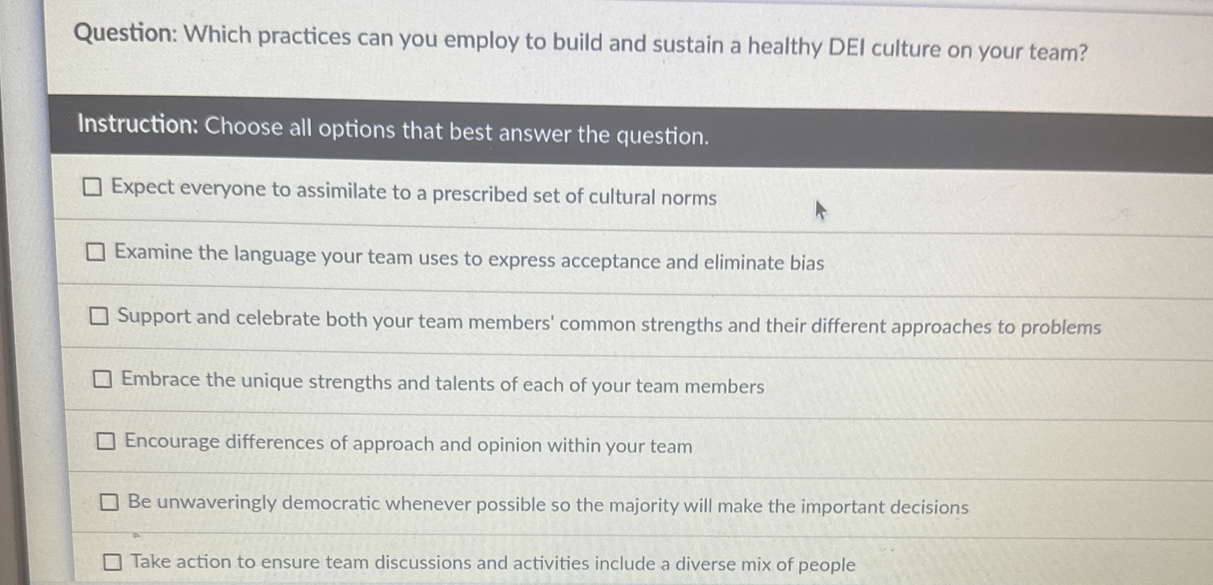 Solved Question: Which practices can you employ to build and | Chegg.com