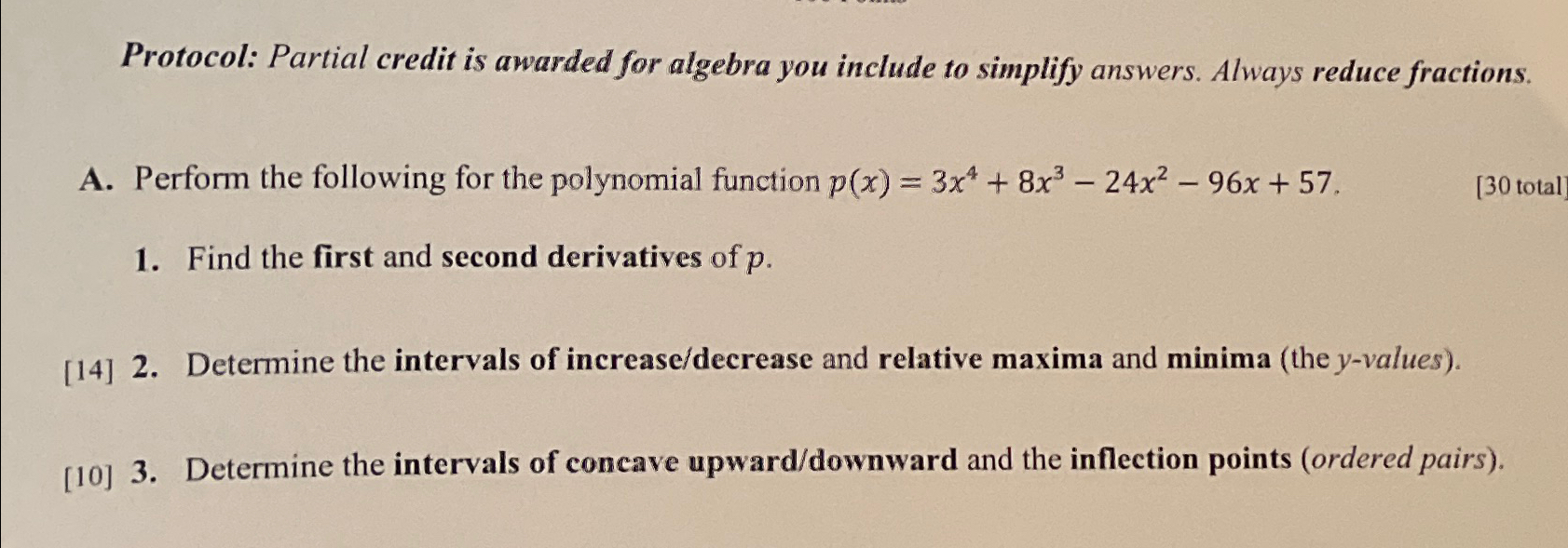 Solved Protocol: Partial credit is awarded for algebra you | Chegg.com