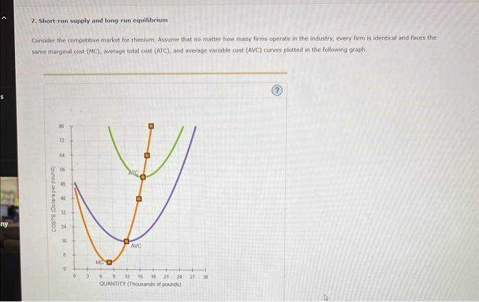 Solved 1. Short-run supply and long run equilibrium Consider | Chegg.com