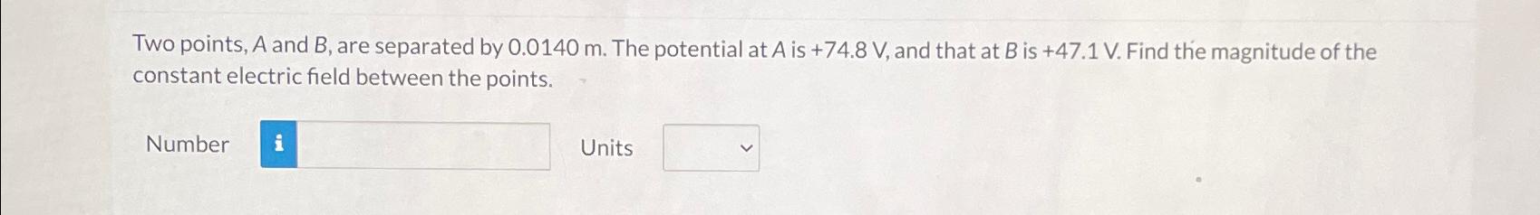 Solved Two points, A and B, ﻿are separated by 0.0140m. ﻿The | Chegg.com