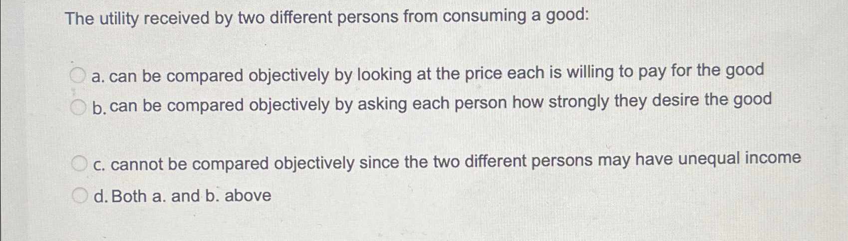 Solved The utility received by two different persons from | Chegg.com