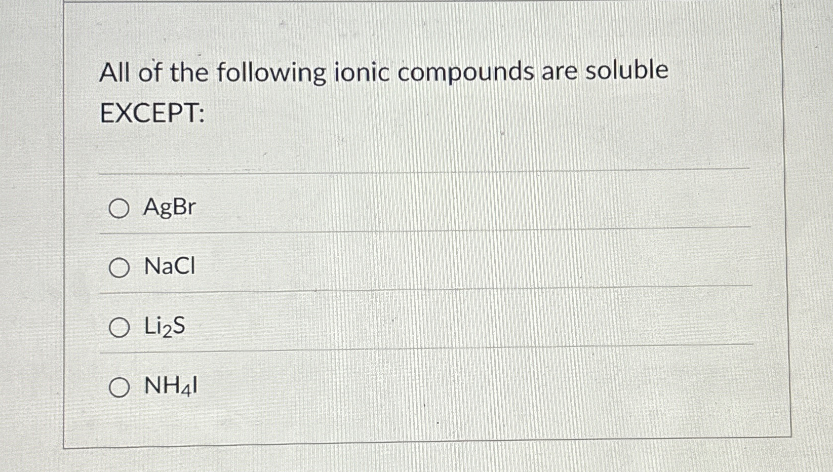 Solved All of the following ionic compounds are | Chegg.com
