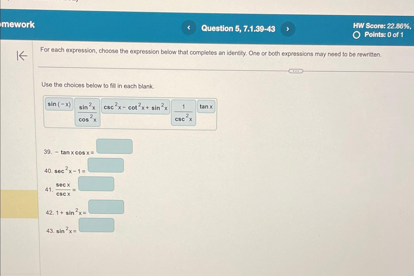 Solved For each expression, choose the expression below that | Chegg.com