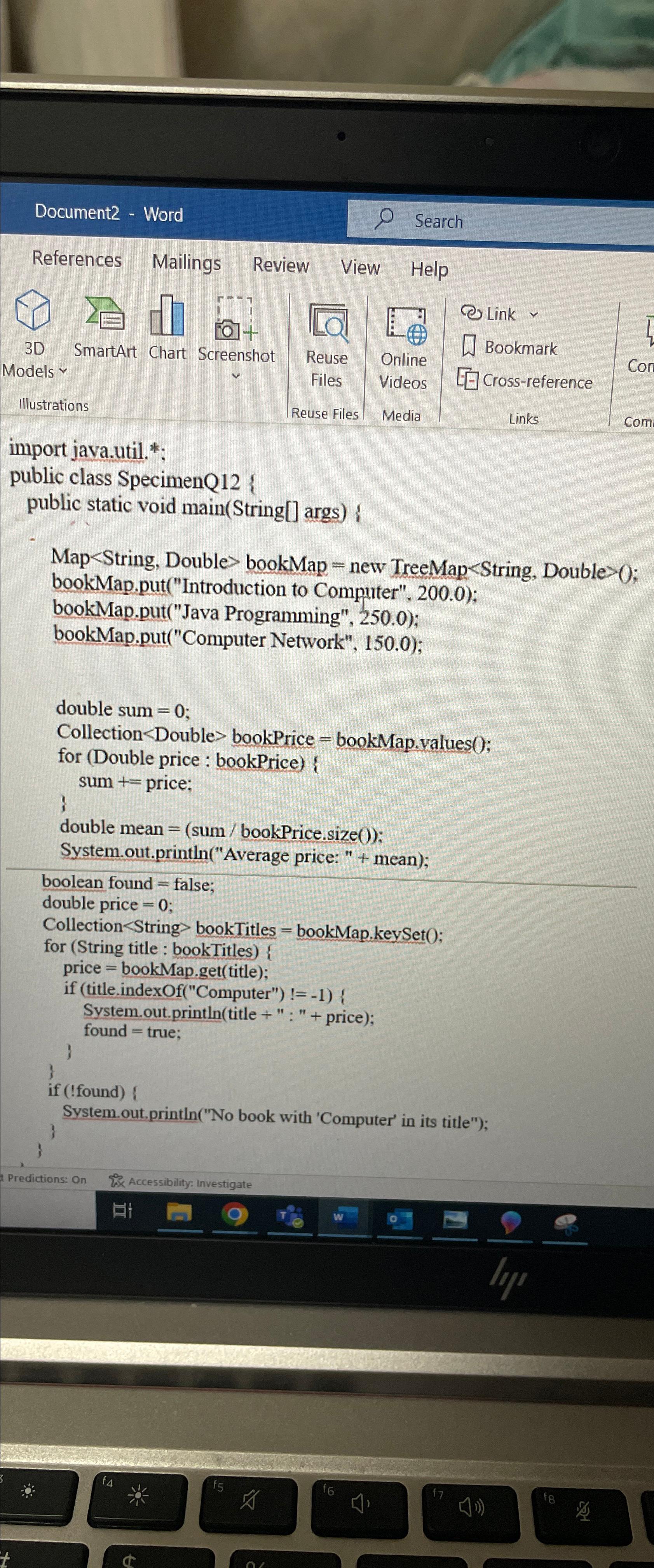 Solved Why price = ﻿bookMap.get(title) | Chegg.com
