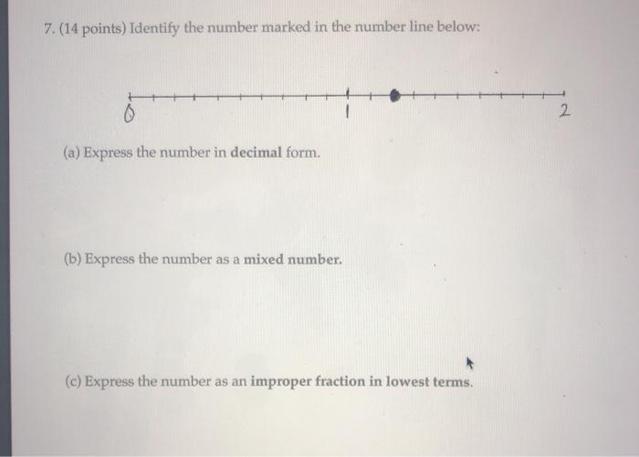 Solved 7. identify the number marked in the number line | Chegg.com