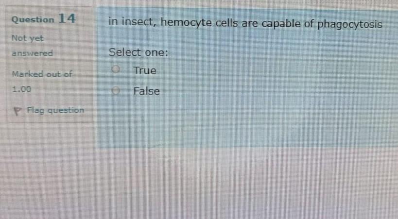 Solved Question 14 in insect, hemocyte cells are capable of | Chegg.com