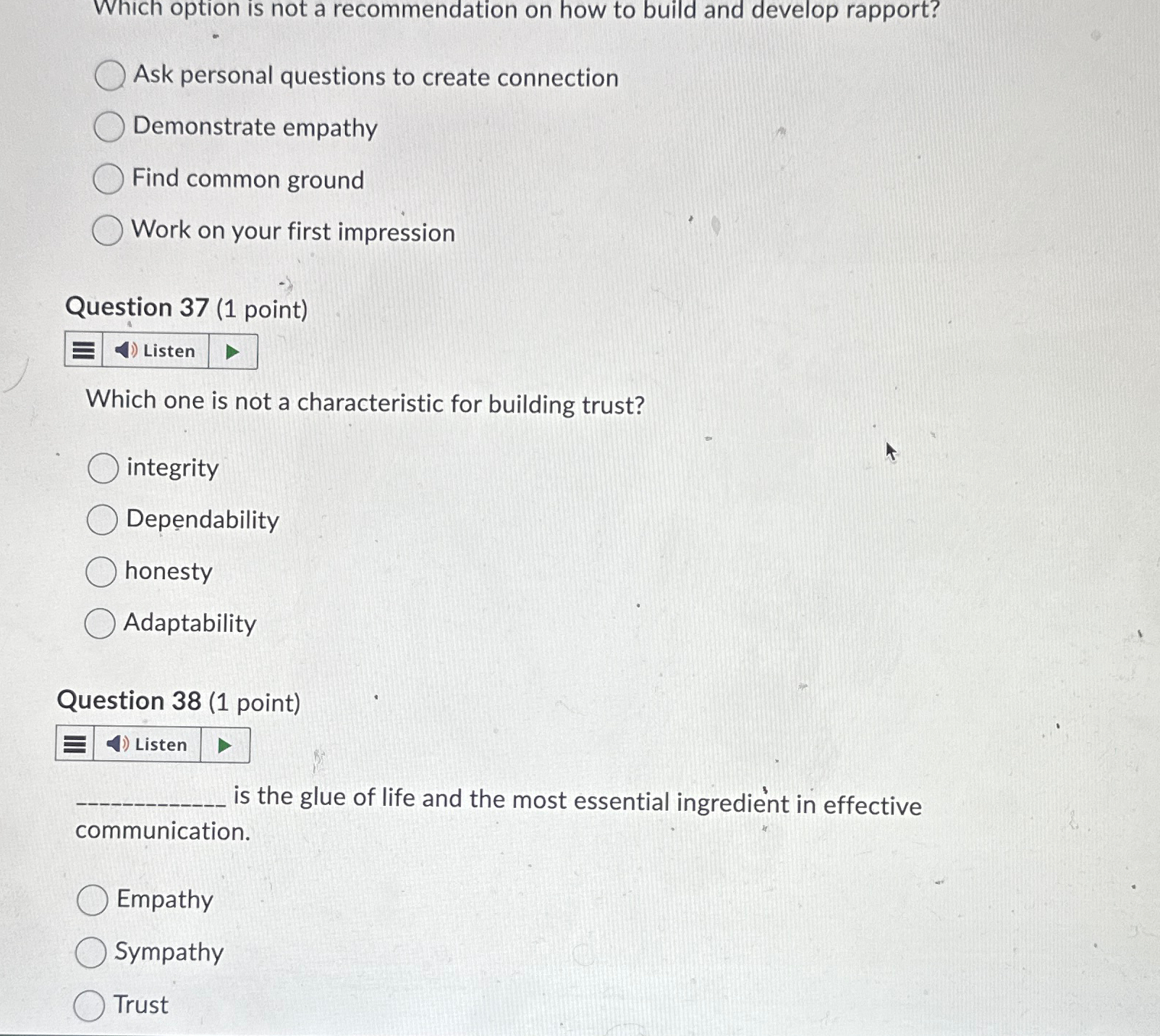Solved Which option is not a recommendation on how to build | Chegg.com