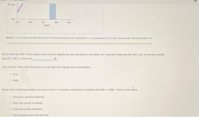 Solved 1. Key facts about economic fluctuations The graph | Chegg.com