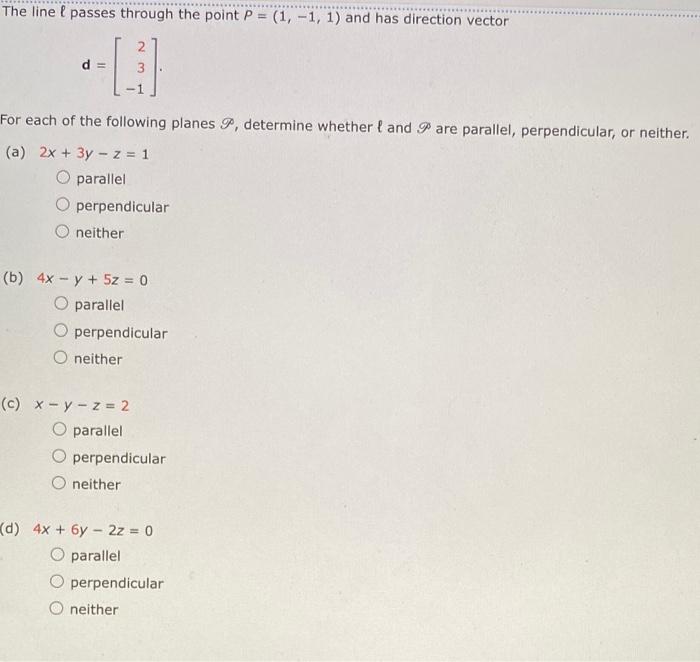 Solved Write The Equation Of The Line Passing Through P With