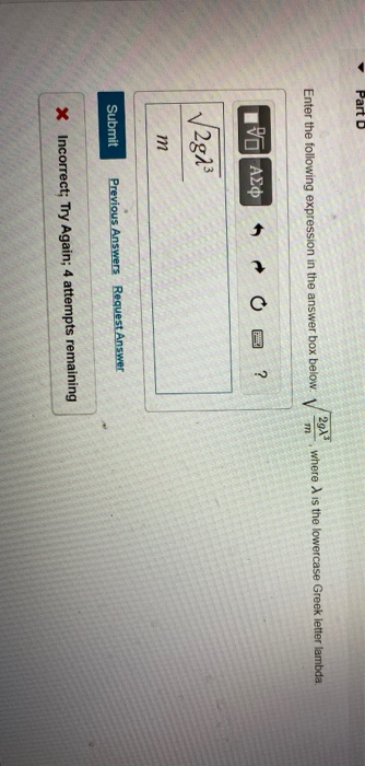 Solved Part D Enter The Following Expression In The Answer Chegg Solved Part D Enter The Following Expression In The Answer Chegg
