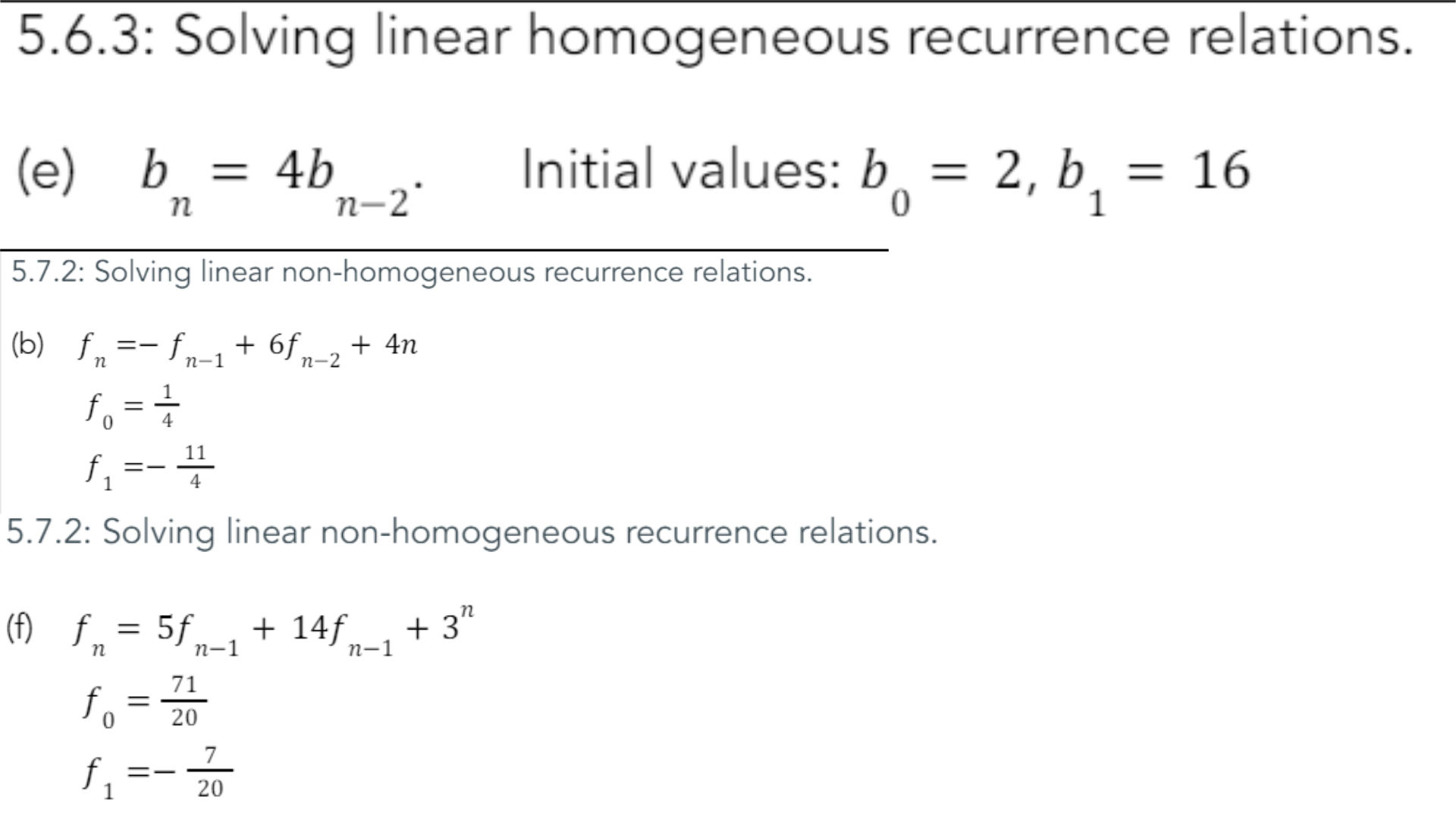 Solved 5 7 2 Solving Linear Non Homogeneous Recurrence