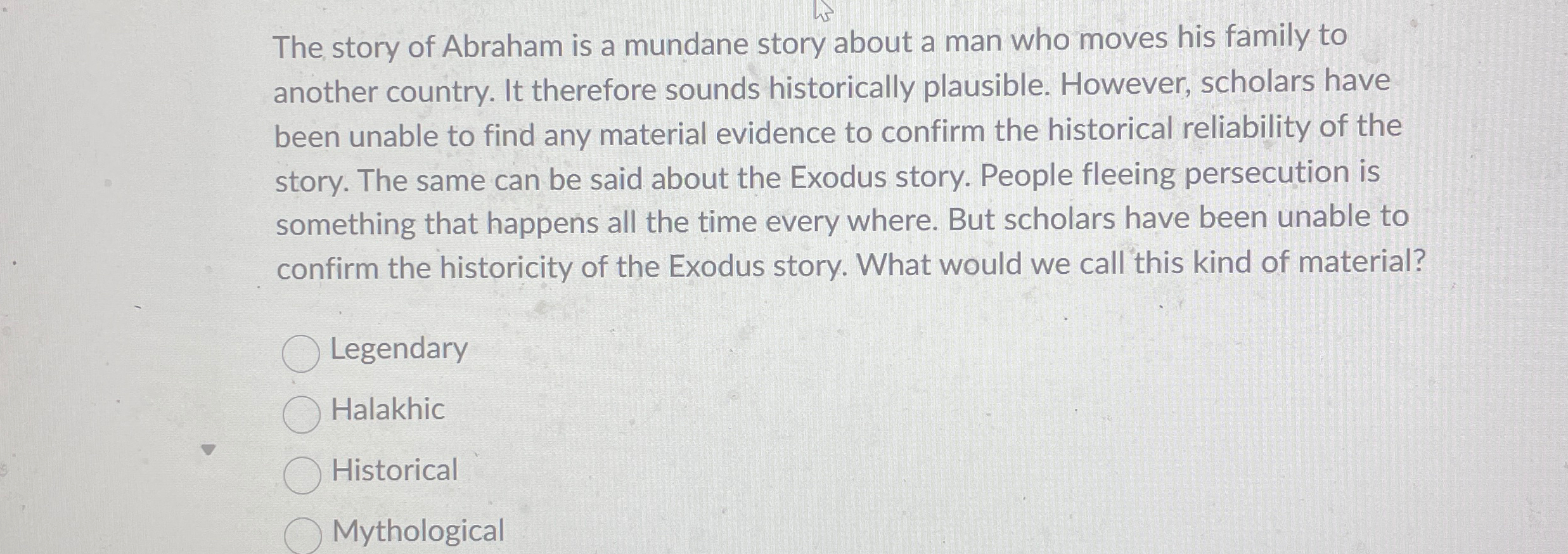 Solved The story of Abraham is a mundane story about a man | Chegg.com