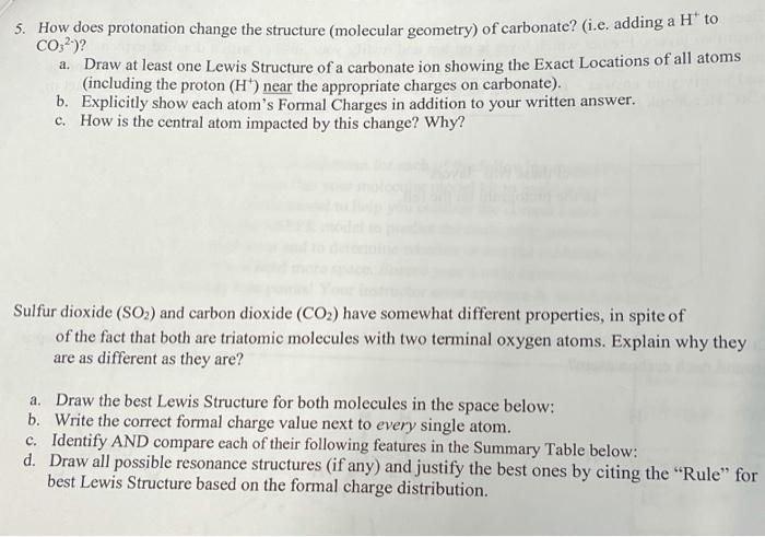 Solved 5. How does protonation change the structure | Chegg.com
