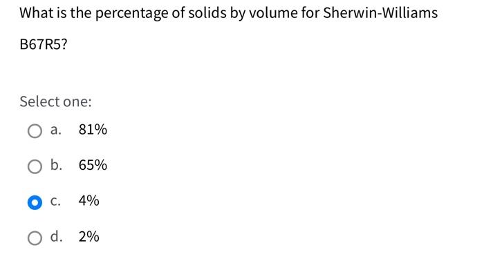 Solved What is the percentage of solids by volume for | Chegg.com