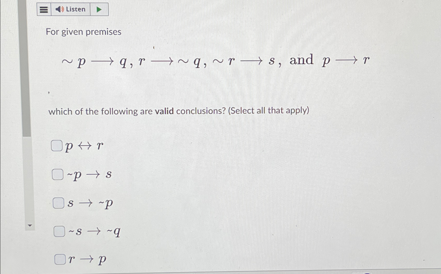 Solved Which of the following are valid conclusions? | Chegg.com
