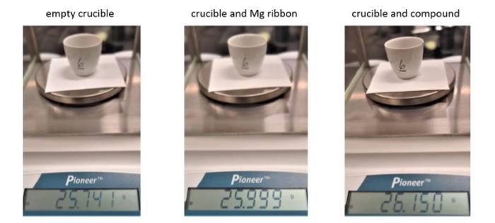 Solved a. mass of crucible b. mass of crucible + magnesium | Chegg.com