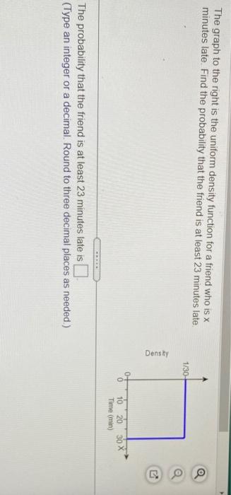 Solved The graph to the right is the uniform density | Chegg.com