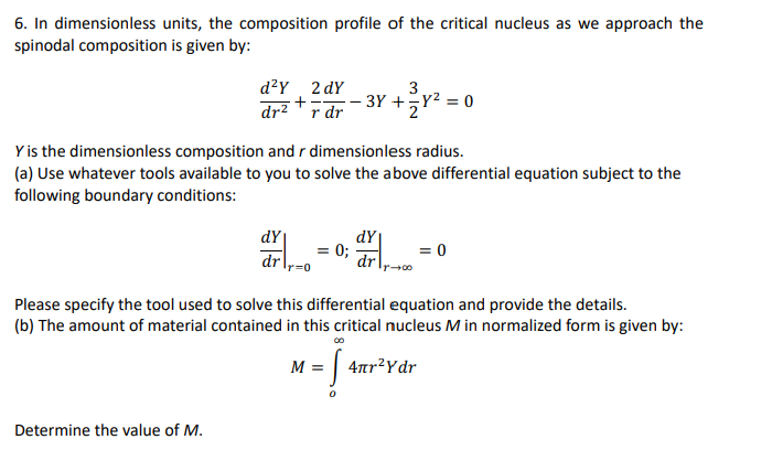 Solved In dimensionless units, the composition profile of | Chegg.com