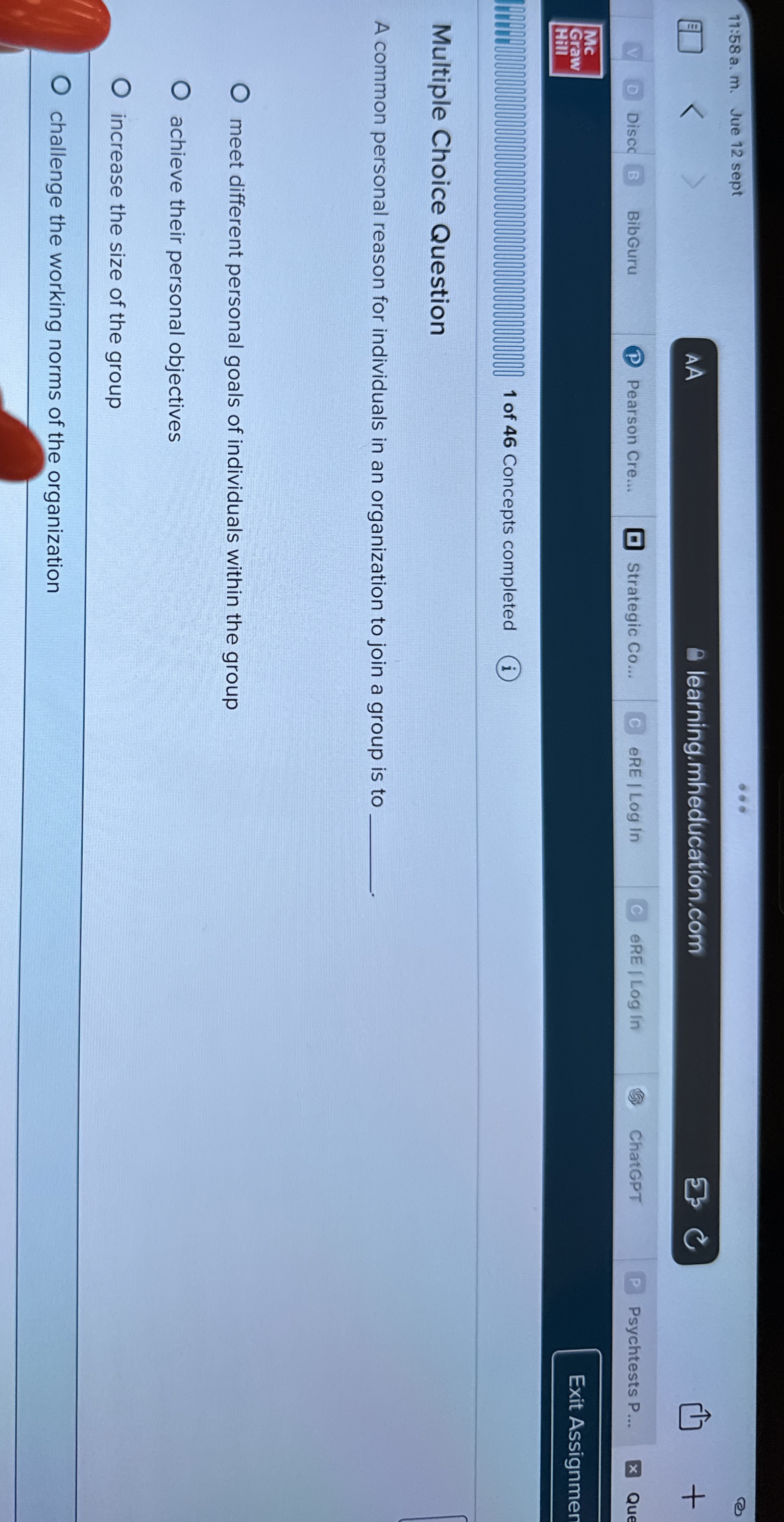 Solved Multiple Choice QuestionA common personal reason for | Chegg.com