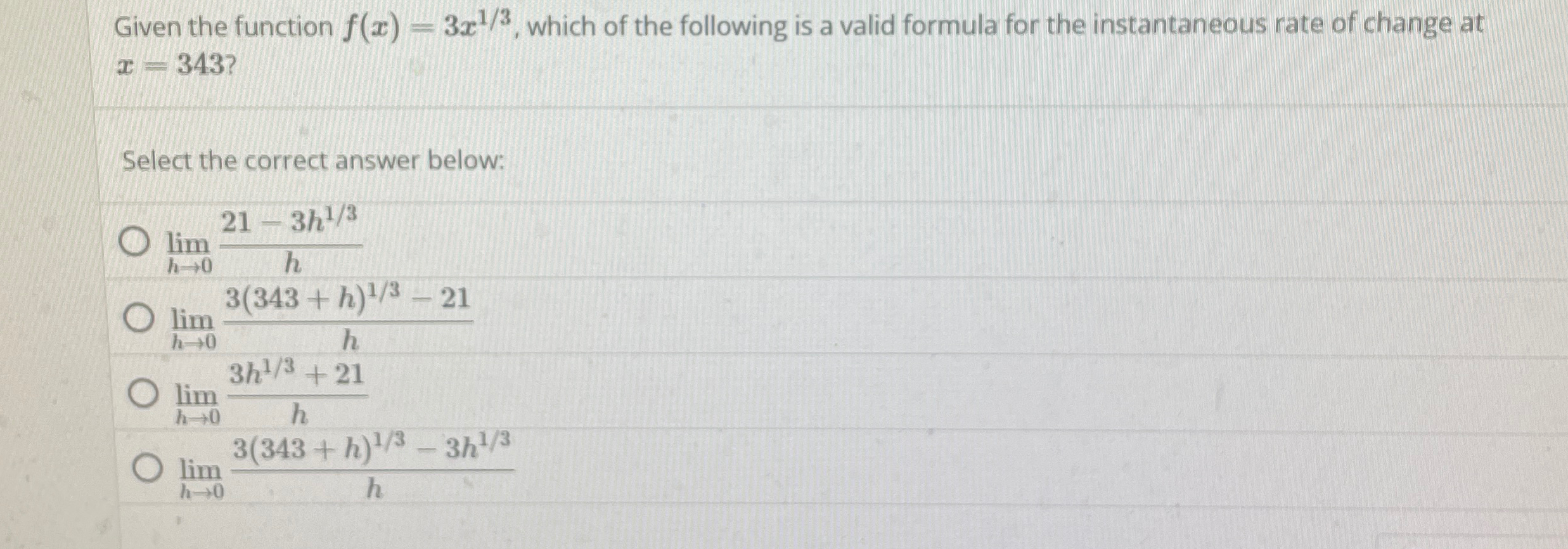 Solved Given the function f(x)=3x13, ﻿which of the following | Chegg.com