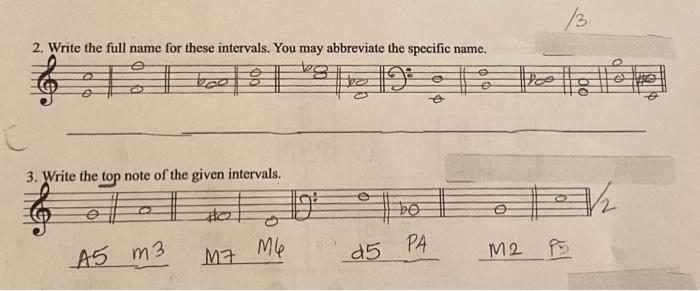 How do you write the name for these intervals(2)? | Chegg.com